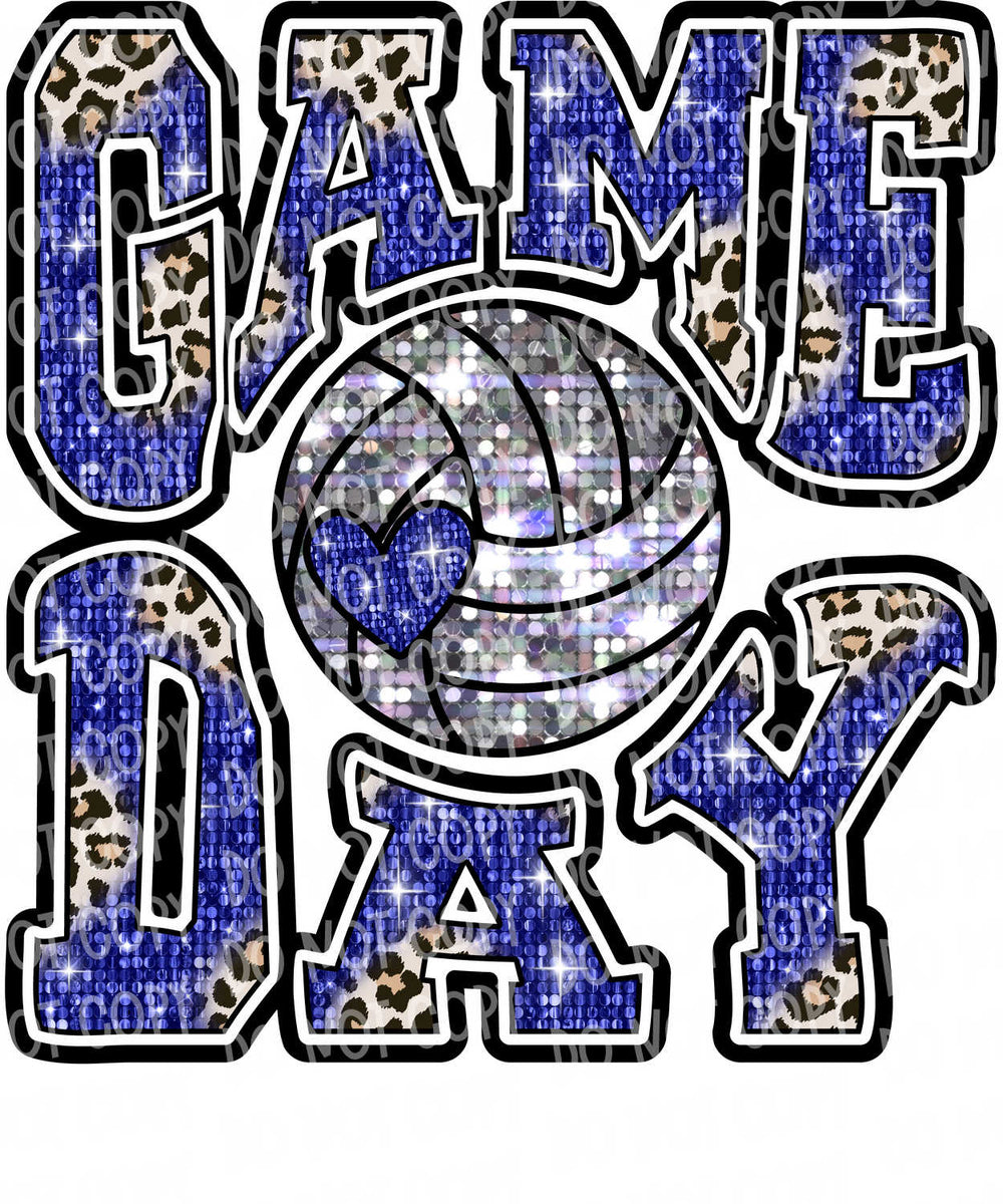 Game Day Volleyball (Blue/Red/Green) | DTF Ready to Press or Sublimati ...