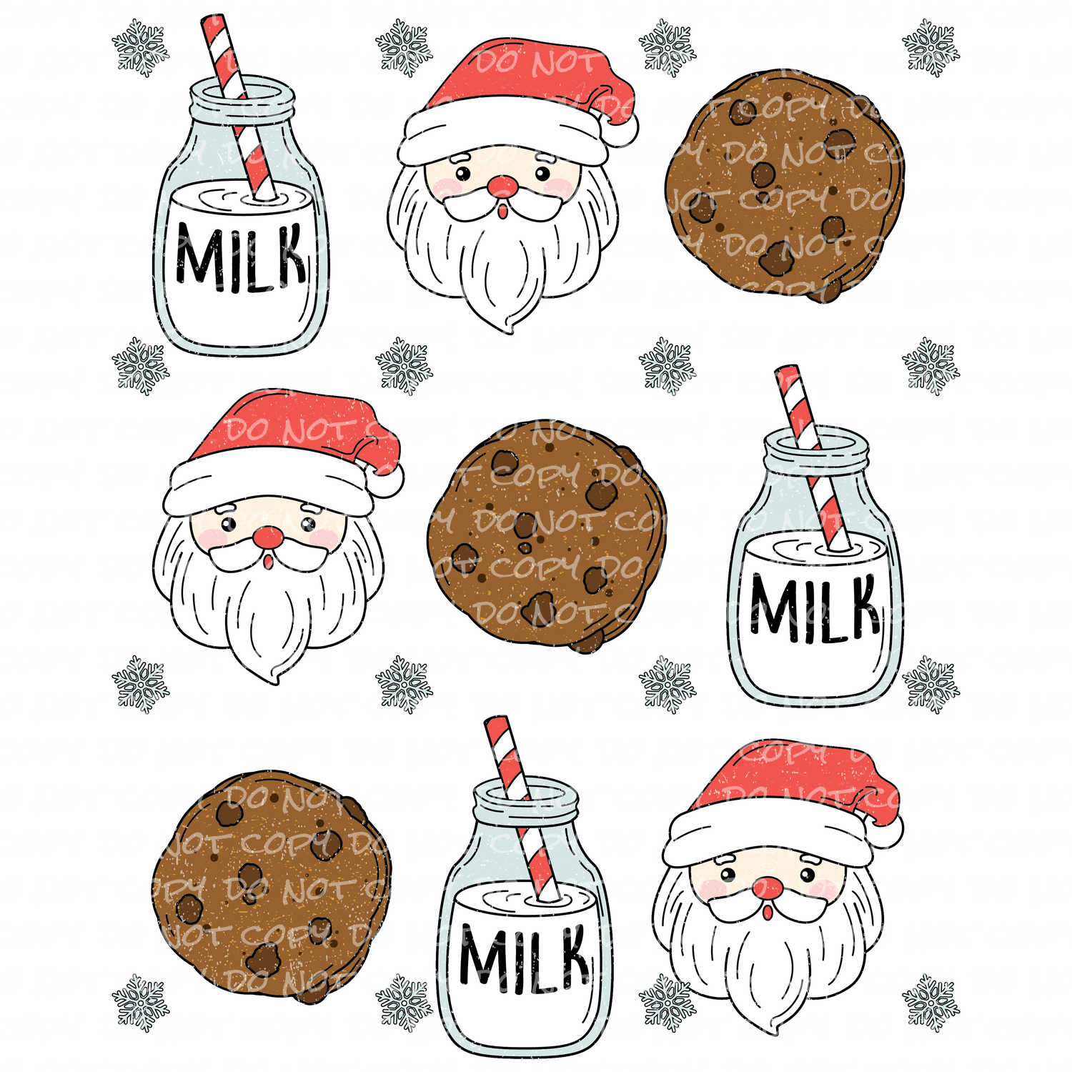 Santa Milk & Cookies | DTF Ready to Press or Sublimation Transfer ...