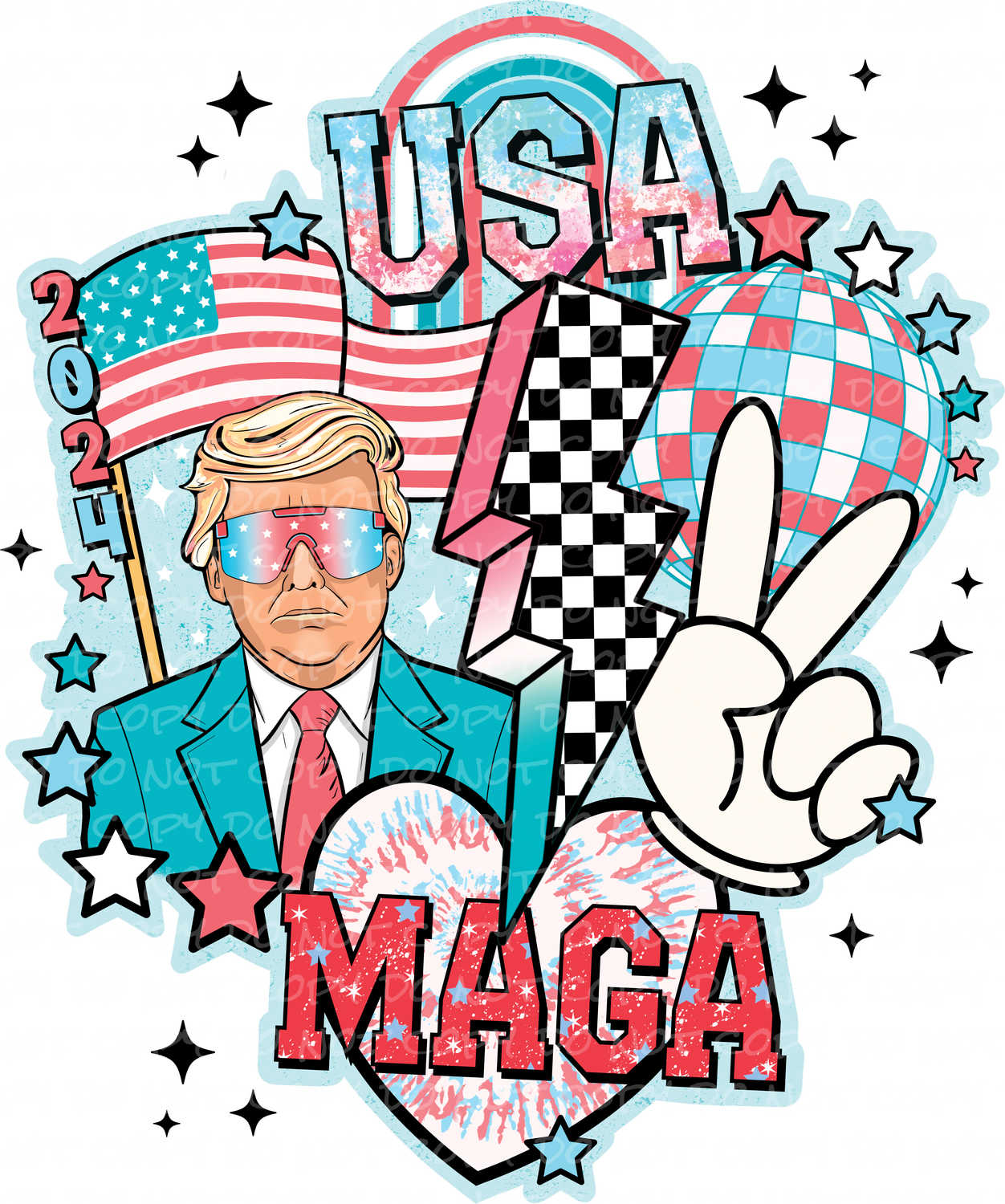 MAGA Collage Trump 2024 | DTF Ready to Press or Sublimation Transfer ...