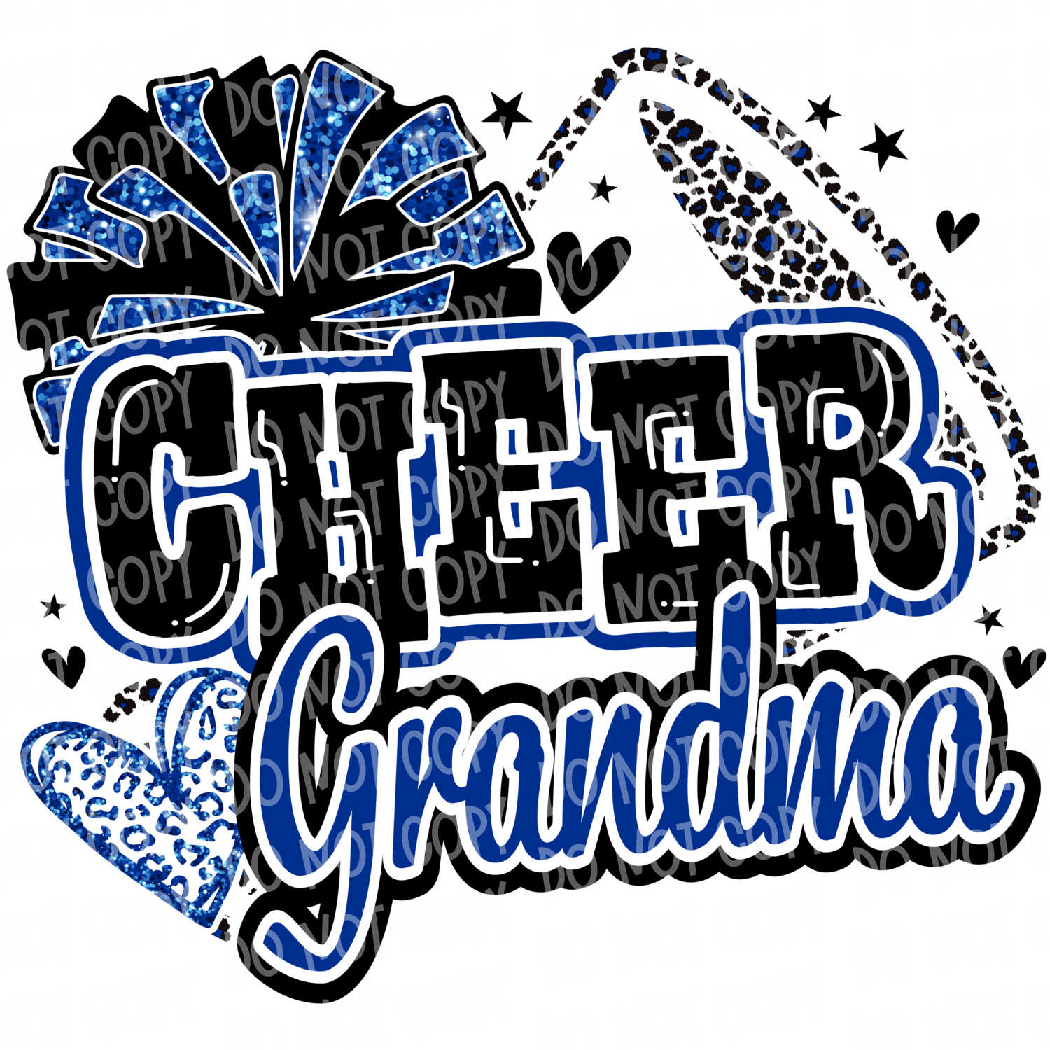 Cheer Grandma Blue | DTF Ready to Press or Sublimation Transfer ...