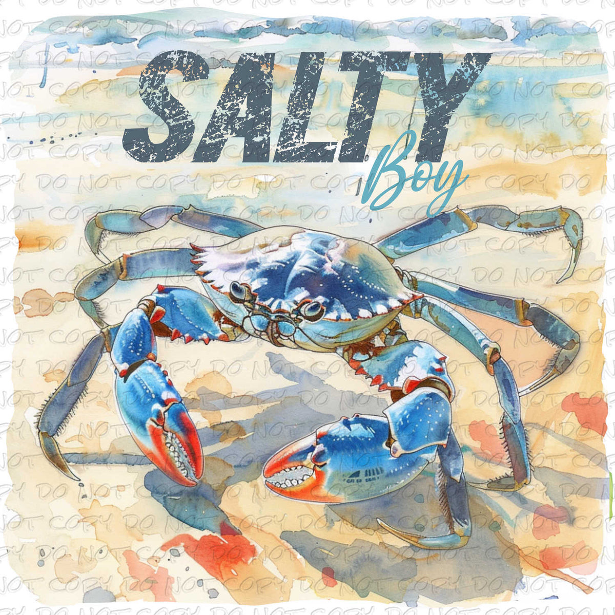 Salty Boy Crab | DTF Ready to Press or Sublimation Transfer ...