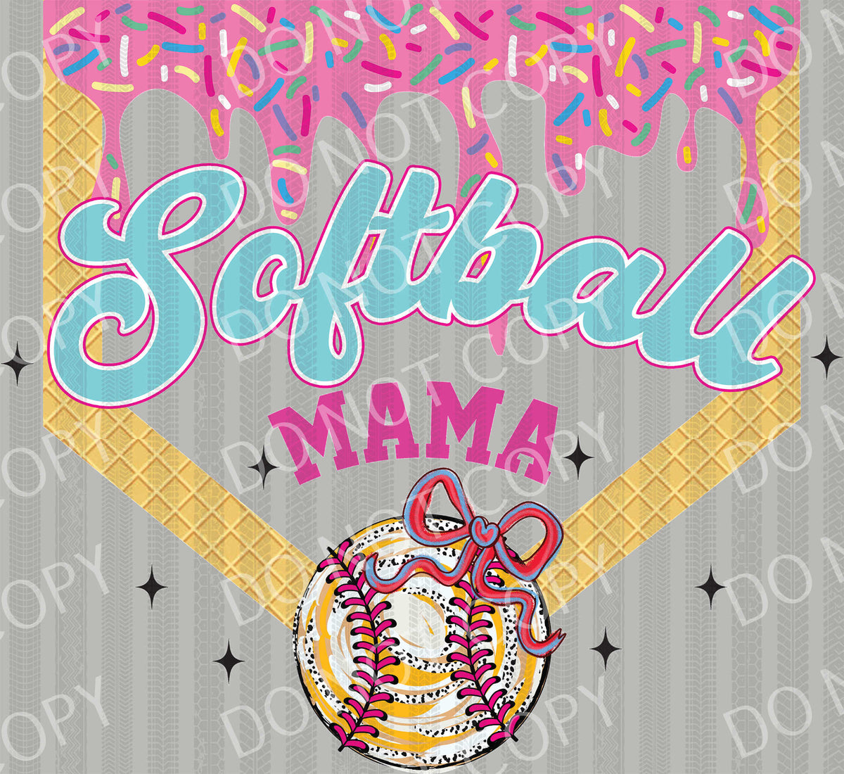 Drippy Softball Mama | DTF Ready to Press or Sublimation Transfer ...