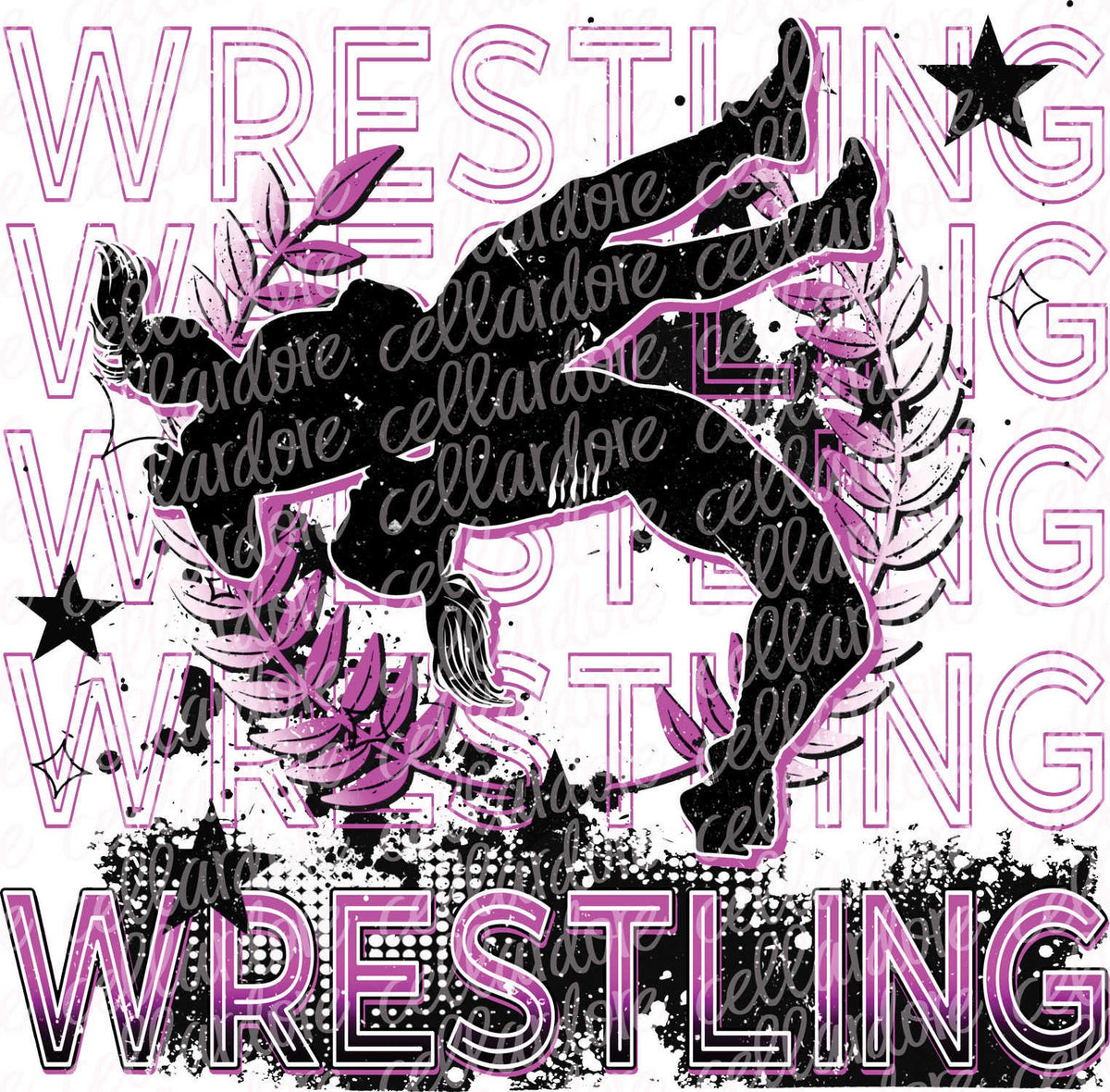 Wrestling Girl Design - DTF Ready to Press or Sublimation Transfer ...