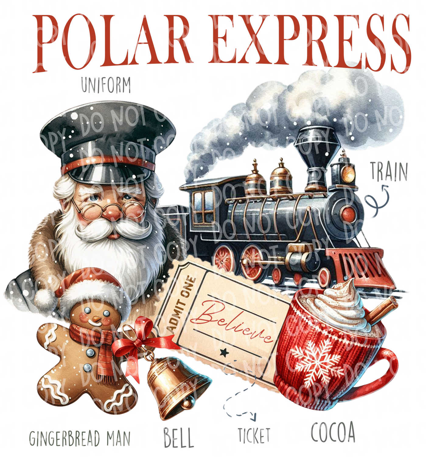 Polar Express | DTF Ready to Press or Sublimation Transfer – CellarDore ...