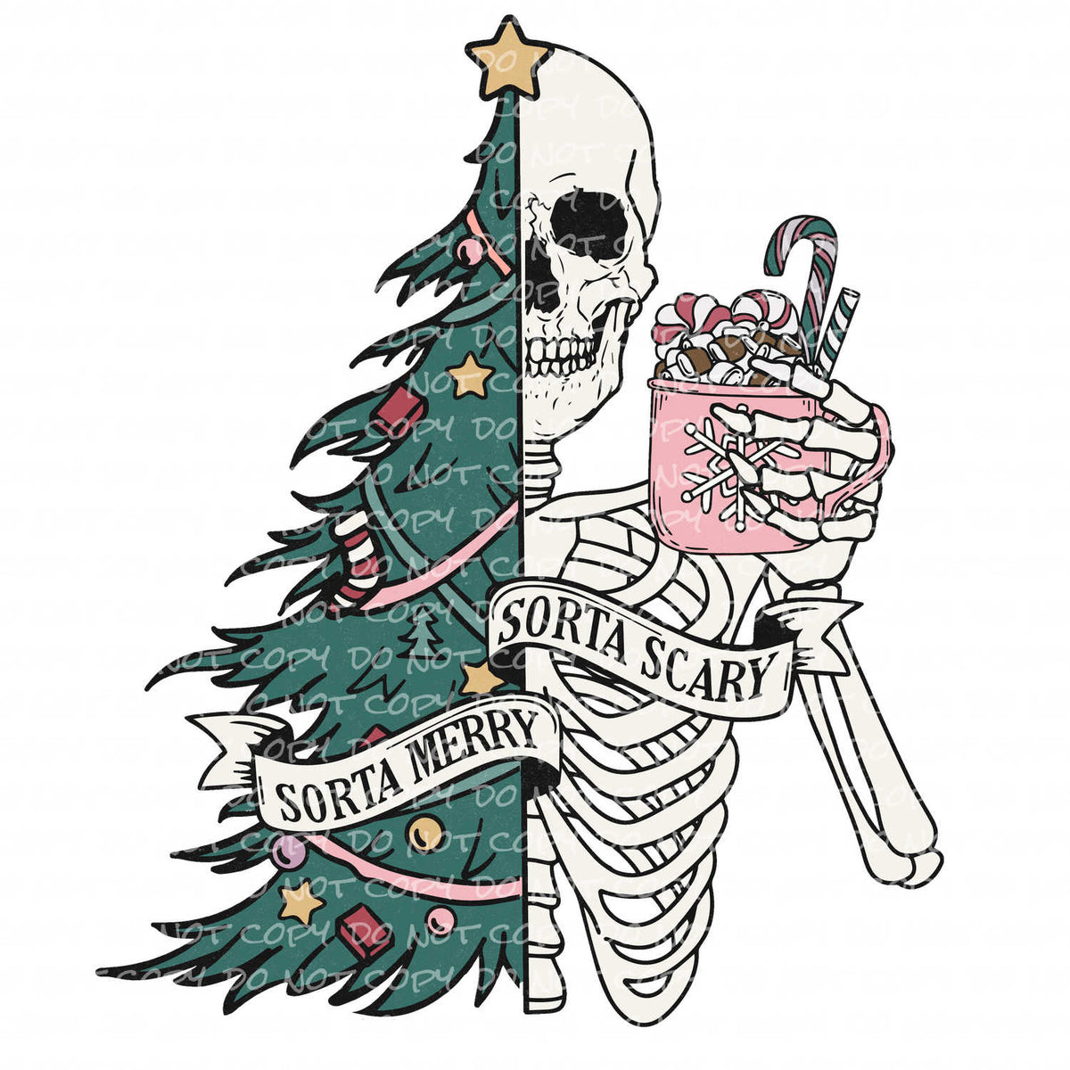 Sorta Merry Sorta Scary | DTF Ready to Press or Sublimation Transfer ...